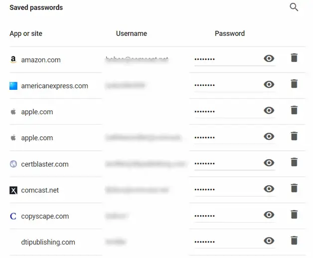 Saved-passwords - CertBlaster