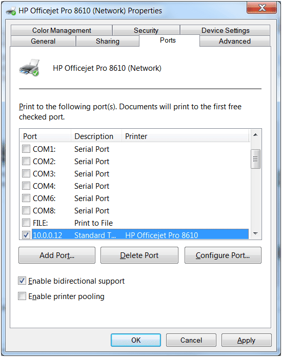 Network-Printer-properties - CertBlaster